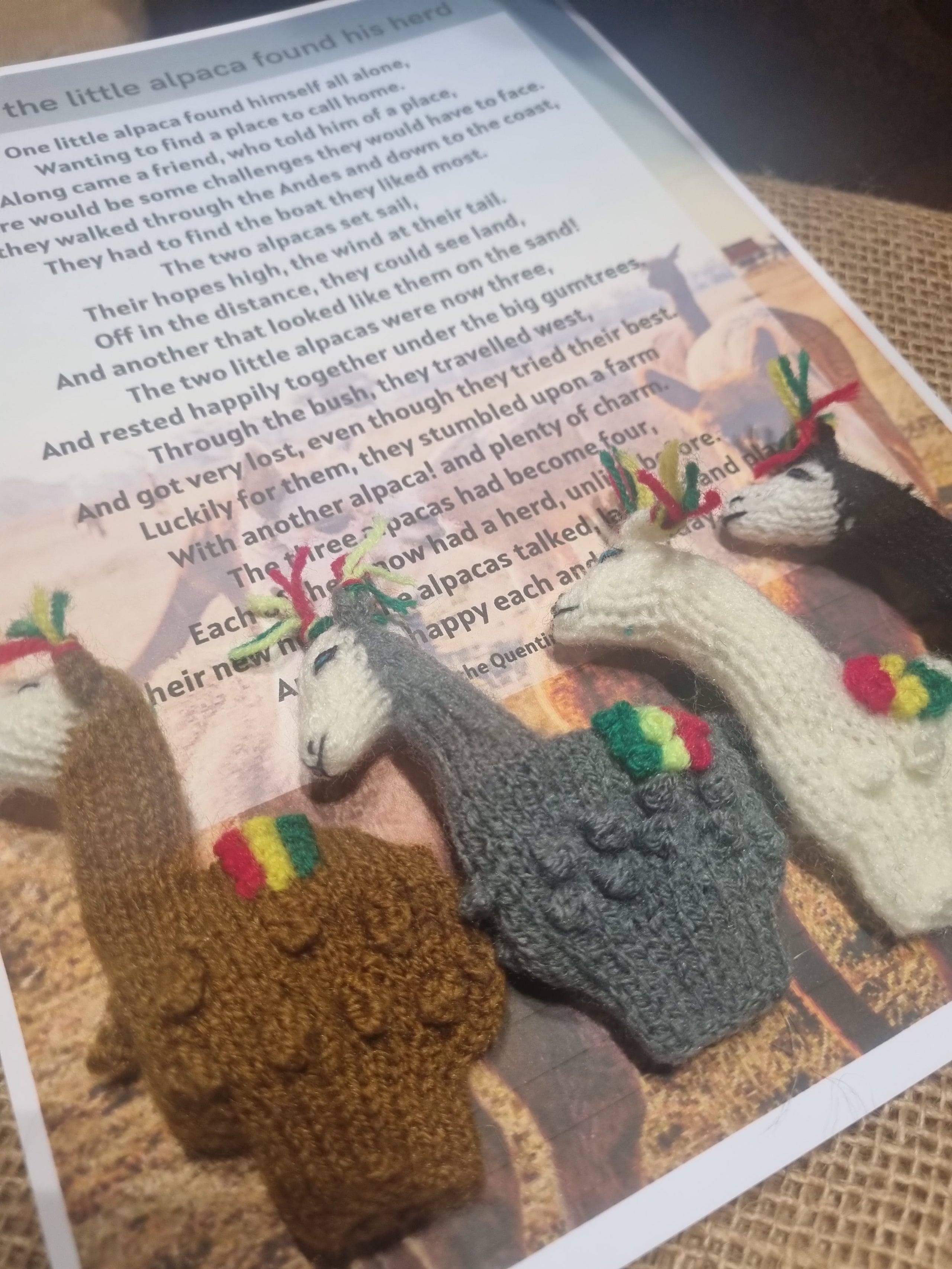 Alpaca Finger Puppet Set of 4 | Quentin Park Alpacas & Studio Gallery