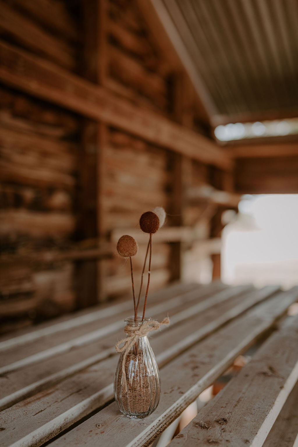 Alpaca Flower Arrangement *NEW* - Small ribbed glass vase with alpaca ...