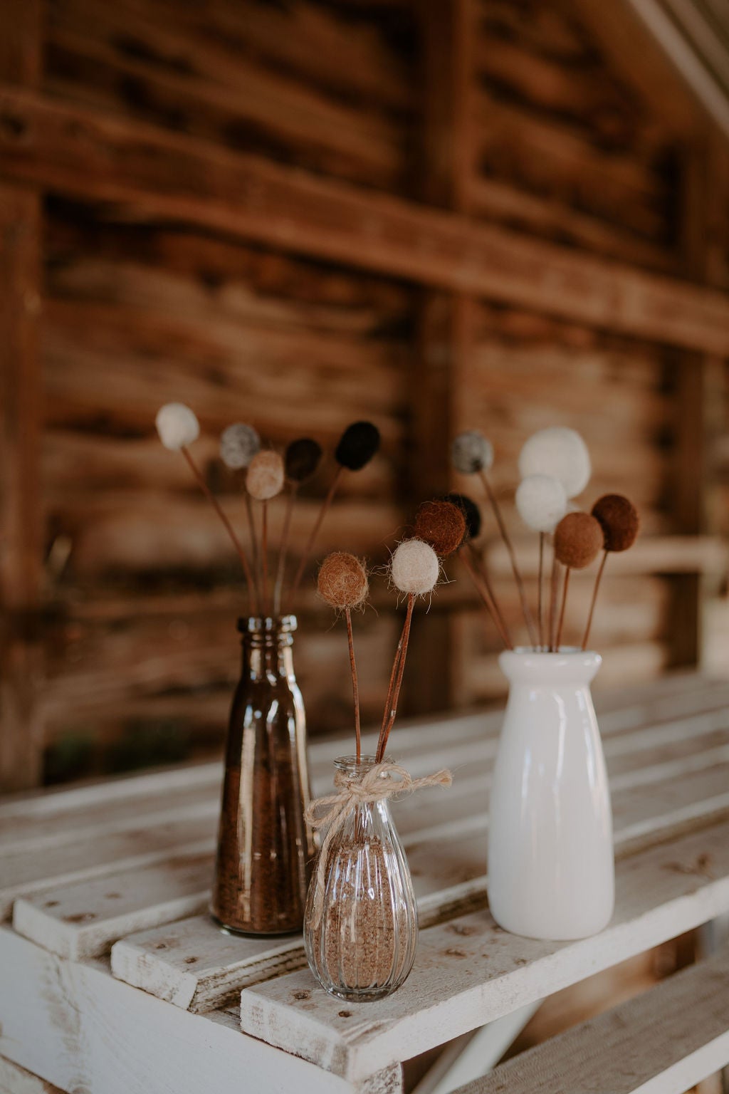 Alpaca Flower Arrangement *NEW* - Small ribbed glass vase with alpaca ...